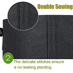 Cavisoo 24-Pack 3 Gallon Grow Bags, Heavy Duty Thickened Non-Woven Plant Fabric Pots with Reinforced Handles