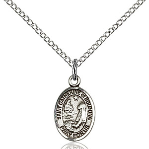 bliss Sterling Silver Saint Catherine of Bologna Petite Charm Medal, 1/2 Inch