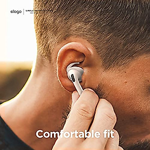elago 4 Pairs AirPods Pro Ear Hooks Covers - Comfortable and Secure Fit, Improved Sound Quality, Precise Cutout Design, Accessories Compatible with AirPods Pro [US Patent Registered] (White)