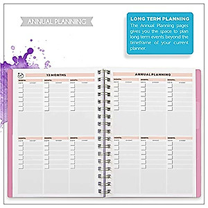 Pink Daily Planner 2.0 - Daily Planner 2023 Page a Day - Monthly, Weekly and Daily Sections Simplified - Undated Goal Oriented 3 Month Agenda Planner by Panda Planner - 5.75” x 8.25”