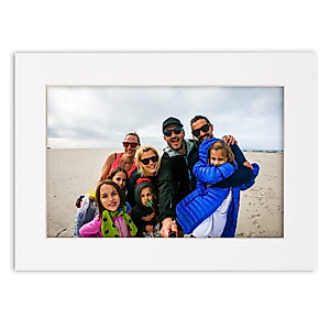 10x13 Mat Bevel Cut for 8x10 Photos - Acid Free White Precut Matboard with Backing Board and Crystal Clear, Self Seal Photo Mat Bag - for Pictures, Photos, Framing - 4-ply Thickness