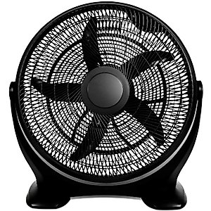 HealSmart 18 Inch 3-Speed Plastic Floor Fans Quiet for Home Commercial, Residential, and Greenhouse Use, Outdoor/Indoor, Black