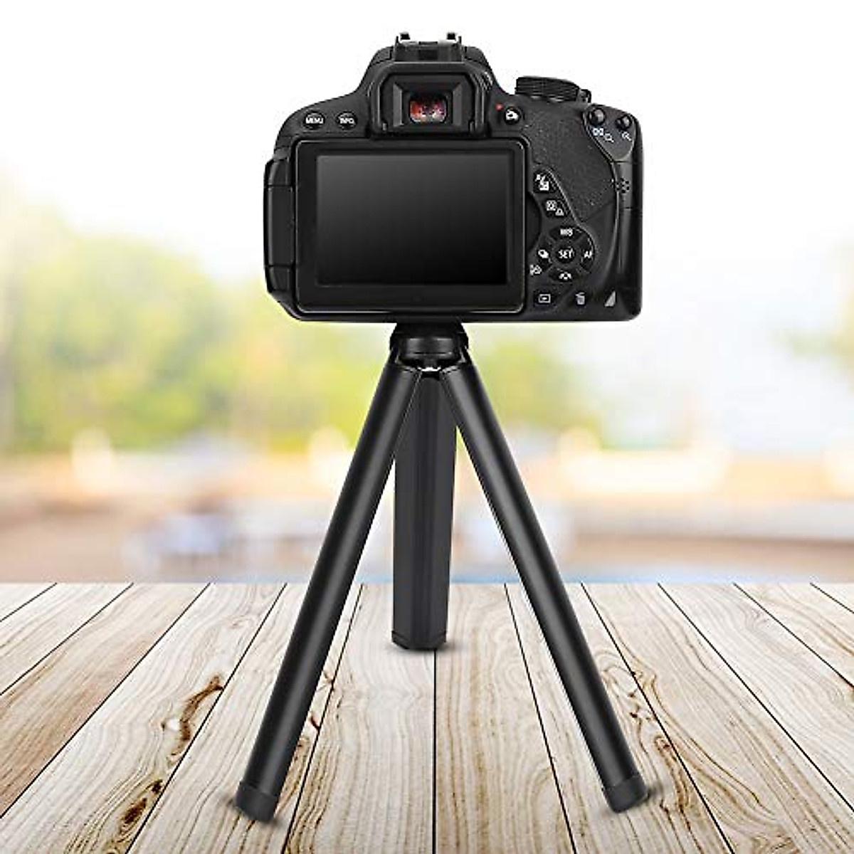 Black High Bearing Capacity with Anti-Slip Rubber Mat Foldable Mini Tripod, Action Camera Tripod, for Phone Gimbal