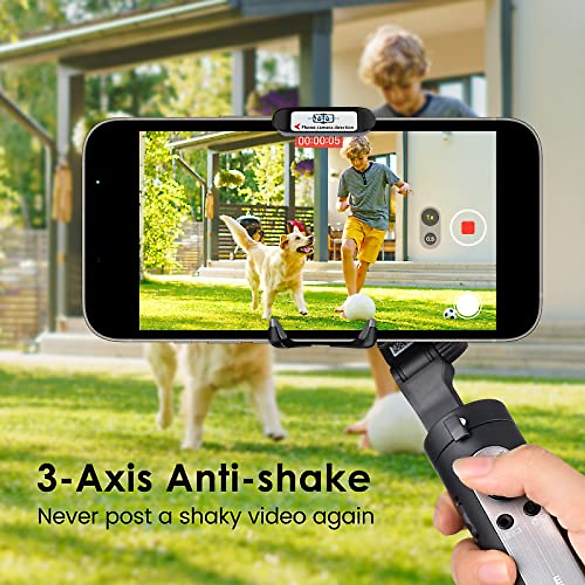 Gimbal Stabilizer for Smartphone, 3-Axis Phone stabilizer with Tripod, Foldable Phone Gimbal for Android and iPhone 14 PRO MAX, Stabilizer for Video Recording with 600° Auto Rotation - hohem iSteady X