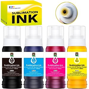 lexmate 400ML Autofill Sublimation Ink Compatible for Epson ET-2800 ET-2850 ET-4850 ET-3850 ET-2400 ET-3830 ET-2760 ET-15000 ET-4800 Inkjet Printers, Heat Press Transfer on Mugs T-Shirts