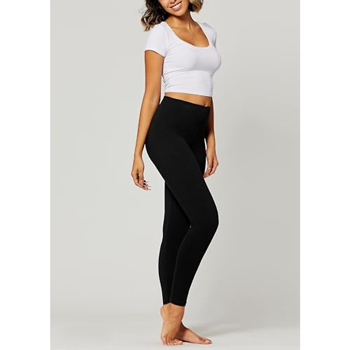 Conceited Leggings for Women - Tummy Control - 5" Waistband - Regular and Plus Size - Black - XX-Large - 3X-Large