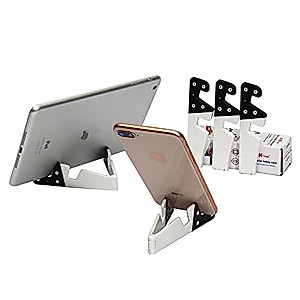 picK-me Cell Phone Stand, 5 PCS Universal Pocket-Sized Colorful Portable Foldable V Model Mobile Phone Holder, for Universal Tablet and Smartphones (White)
