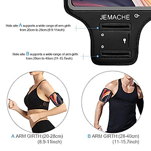 iPhone 13 Mini, 12 Mini Armband, JEMACHE Water Resistant Gym Workouts Running Phone Arm Band for iPhone 13Mini, 12Mini (Black)