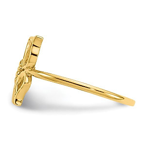 IceCarats 14K Yellow Gold Butterfly Wings Statement Ring Size 7