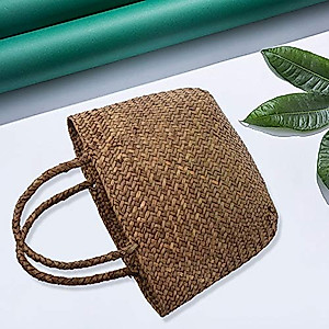 acrosser Casual Straw Bag Natural Wicker Tote Bags Women Braided Handbag For Garden Handmade Woven Rattan Bags Brown