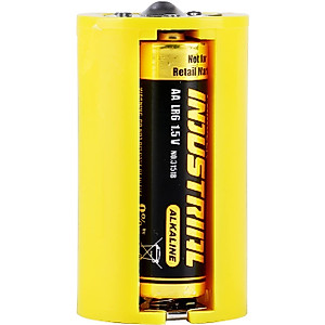 Whizzotech Parallel AA to D Battery Adapters Holder 1.5V Output Case Box 3 AA to 1 D Converter Pack of 8 (Yellow)