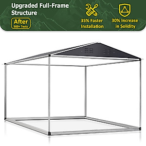 AirWire 10x10 FT Outdoor Storage Shed, Garden Shed with Updated Frame Structure and Lockable Doors, Metal Tool Sheds for Backyard Garden Patio Lawn, Grey