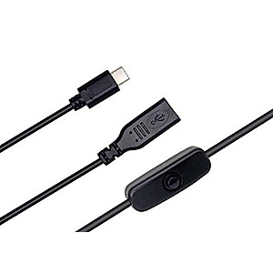 PNGKNYOCN 30cm USB C Male to Female On/Off Switch Cable YOUCHENG for Raspberry Pi 4 (2-Pack)