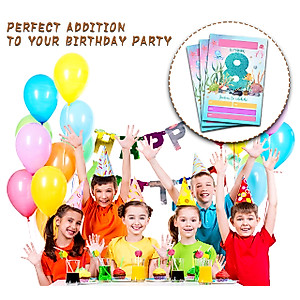 Under the Sea 8th Birthday Party Invitations With Envelopes(4" x 6")- 20 Pack - Ocean Animals Birthday Party Invites-c23