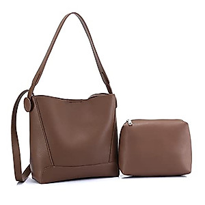 Hobo Purses and Handbags for Women Faux Leather Top Handle Shoulder Crossbody Bag Simplicity Fashion (Brown)