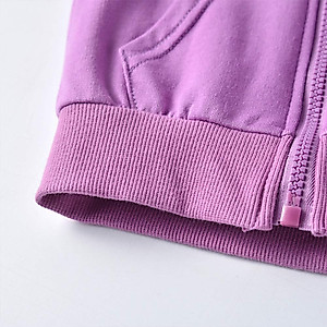 Toddler Boys Girls Clothes Hoodies Zipper Sweatshirt+Trouser Casual 2Pcs Outfits Set(Purple, 110/4T)