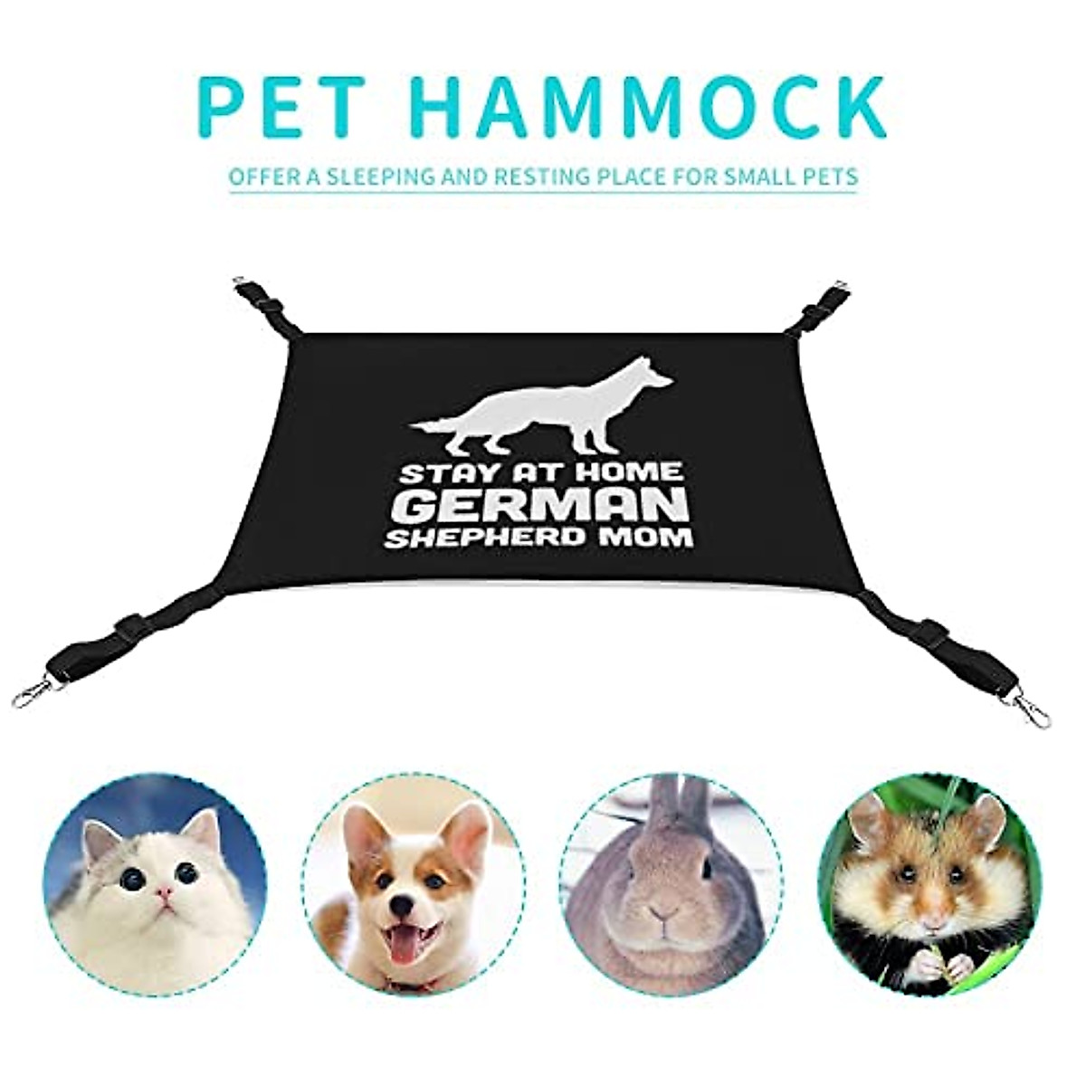 Stay at Home German Shepherd Mom Pet Hammock Comfortable Adjustable Hanging Bed for Small Animals Dogs Cats Hamster