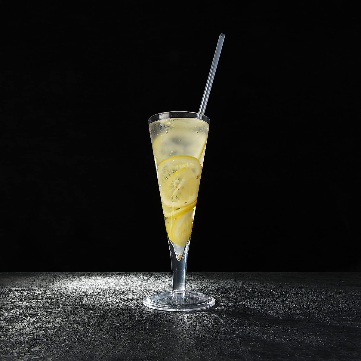 ALINK 12 Reusable Clear Straws + 12 Black Glitter Straws