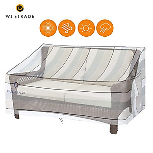WJ-X3 Patio 2 Seater Sofa Couch Waterproof UV Resistant No Fading Heavy Duty Outdoor Striped Furniture Cover, 54 x 38 x 35 Inches