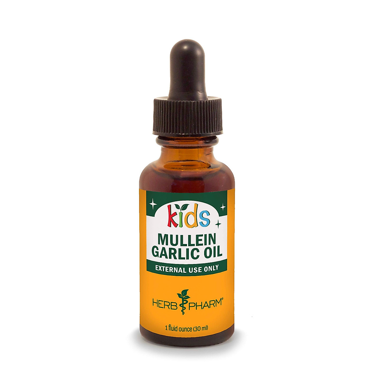 Herb Pharm Kids Mullein and Garlic Oil, 1 Fl Oz, Calendula, Garlic, Mullein, St. John's Wort, Olive Oil