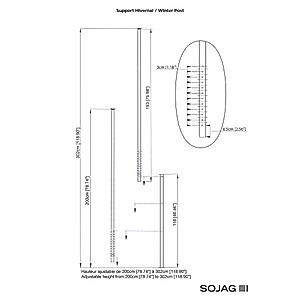Sojag Outdoor Freestanding Gazebos and Shade Structures Adjustable Winter Support Post