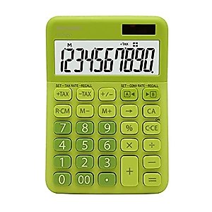 Desktop Calculator 10 Digit Display Calculator Basic Office Financial Calculators Solar Battery Dual Power Standard Function Desktop Calculator Calculators (Color : F-Green)