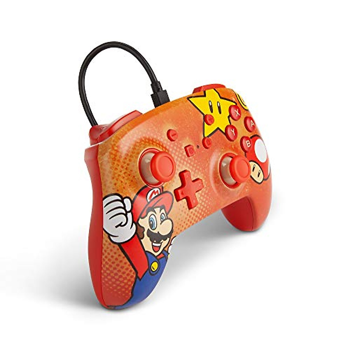 PowerA Enhanced Wired Controller for Nintendo Switch - Mario Vintage, Gamepad, Wired Video Game Controller, Gaming Controller - Nintendo Switch