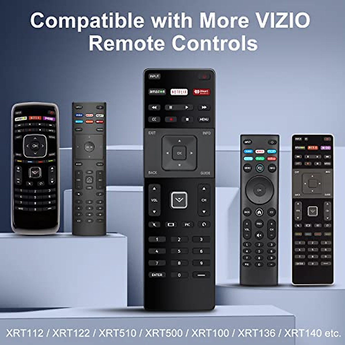 XRT122 Replacement for VIZIO-Smart-TV-Remote, Compatilbe with VIZIO D Series E Series M Series LED HDTV TVs (Pack of 2)