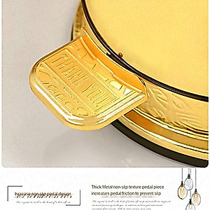 CZDYUF Golden Pedal Metal Trash Can Upscale Hotel Villa Kitchen Living Room Bathroom Covered Garbage Storage Bucket Dustbin ( Size : 10L )