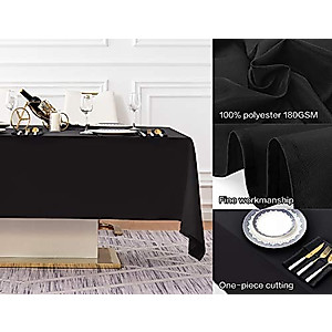 Surmente Tablecloth 60 x 102-Inch Rectangular Polyester Table Cloth for Weddings, Banquets, or Restaurants (Black) … …