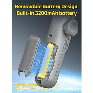 Professional Gimbal Stabilizer for Smartphone w/Wireless Charging OLED Display LED Light Focus Wheel, 3-Axis Phone Gimbal Stabilizer for iPhone 15 14 13 12 Pro/Max/Xs Galaxy S23-AOCHUAN Smart X Pro