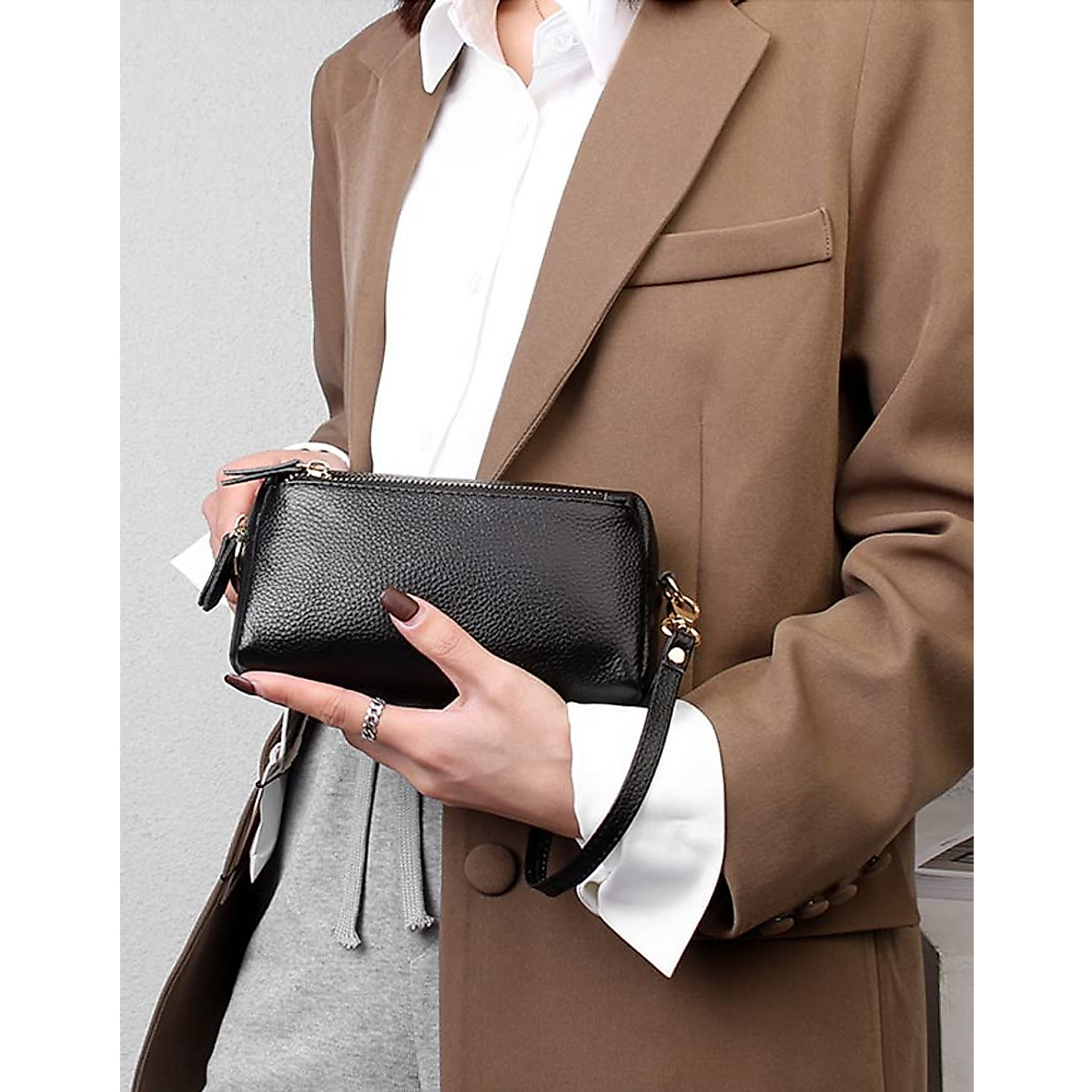 IHAYNER Wristlet Handbag Purses for Women Small Crossbody Bag Lightweight Leather Shoulder Bags