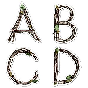 CTP Rustic Twigs Punch-Out Letters for Classroom – Essential Homeschool Supplies – Top Back to School Supplies