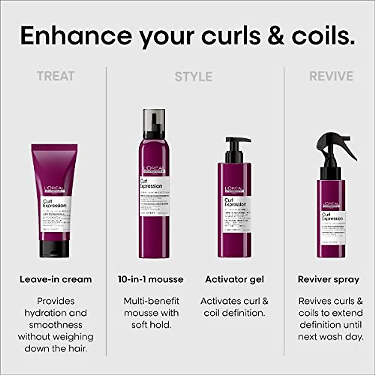 L'Oreal Professionnel Curl Expression Definition Activator | For Curly and Coily Hair | Defines Curls and Coils | Silicone and Paraben Free | 8.4 Fl. Oz.