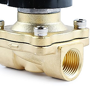U.S. Solid 1/2" Brass Electric Solenoid Valve Underwater 110V AC Normally Closed VITON IP67 Air Non-potable Water Oil Fuel