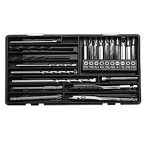22Pcs HSS Screwdriver Twist Drill Bits Tool Set with Storage Box