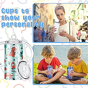 Geetery 20 Pack Sublimation Blanks Sippy Cups Bulk 12 oz White Sublimation Straight Sippy Tumblers with Handle and Lid kids Insulated Stainless Steel Water Bottle Straw Cups for Kids