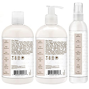 Shea Moisture Shampoo and Conditioner Set, 13 Fl Oz Ea with Leave In Treatment Spray 8 Fl Oz, Daily Hydration 100% Virgin Coconut Oil, Curly Hair Products Bundle, Shea Butter, Coconut Milk