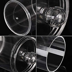 Tbestmax Plastic Qtips Holder Bathroom Container, 10/7 OZ Cotton Ball/Swabs Dispenser, Apothecary Jar Organizer for Storage 3 Pcs