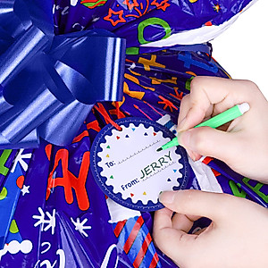 MIMIND 2 Pieces Large Plastic Birthday Gift Bags 36 x 56 Inches Giant Gift Wrap Bags Large Birthday Present Wrapping Bags with Rope, Tag, Pull Bow for Birthday Party, Baby Shower, Christmas