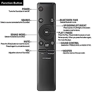 Gvirtue AH59-02767A Universal Remote Control Replacement for Samsung Soundbar Sound Bar Remote Controller Home Theater Surround Sound Bluetooth Speaker System