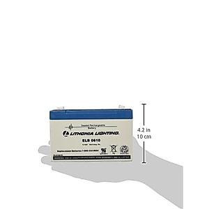 Lithonia Lighting ELB 0610 Emergency Replacement Battery, 250 watts, 6 Volts, Black