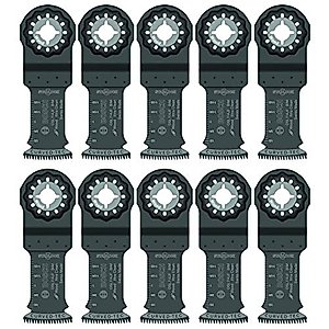 BOSCH OSL114JF-10 10-Pack 1-1/4 In. Starlock Oscillating Multi Tool Wood Curved-Tec Bi-Metal Xtra-clean Plunge Cut Blades for Applications in Cutting Wood, Hardwood, Laminate