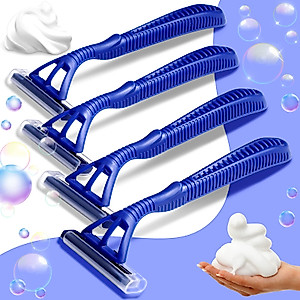 200 Pieces Disposable Razor Bulk for Men Individually Wrapped Twin Blades Shaving Razor Mens Razors for Shaving Safety Hotel Guest House Travel Home Use Portable, Blue