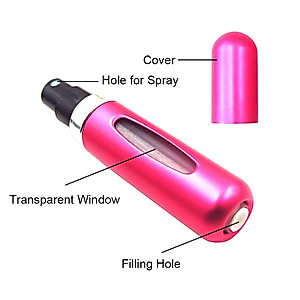 Hyshina Travel Spray Perfume Bottles, Portable Refillable Atomizer, Mini Size Fragrance Empty Bottle, Scent Pump Case 4 Pcs 5ml/0.2oz