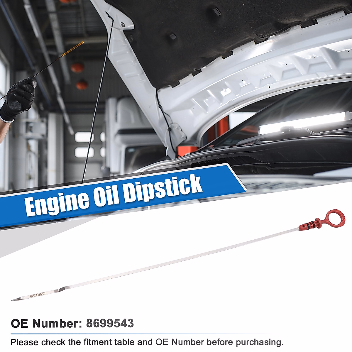 uxcell Engine Oil Level Indicator Dipstick for Volvo S60 2001-2009 for Volvo S80 2001-2006 for Volvo XC90 2003-2014 for Volvo XC90 2016-2022 No.8699543