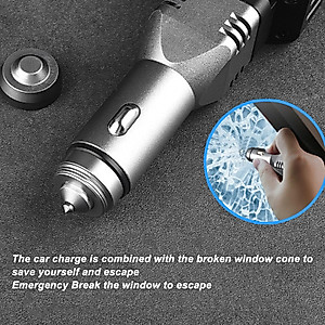 Car Plug in Flashlight Rechargeable Dual Light Source Super Bright Mini Handheld Automobile Charged Emergency Torch (Dual Lights)