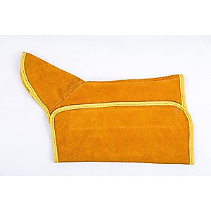 Leather Welding Spats, Fire Resistant Welding Boot & Shoes Covers, Heat and Abrasion Resistant Welder Working Protective Foot Covers, Welding Safety Shoes Protectors, Welding Gaiters (Yellow)