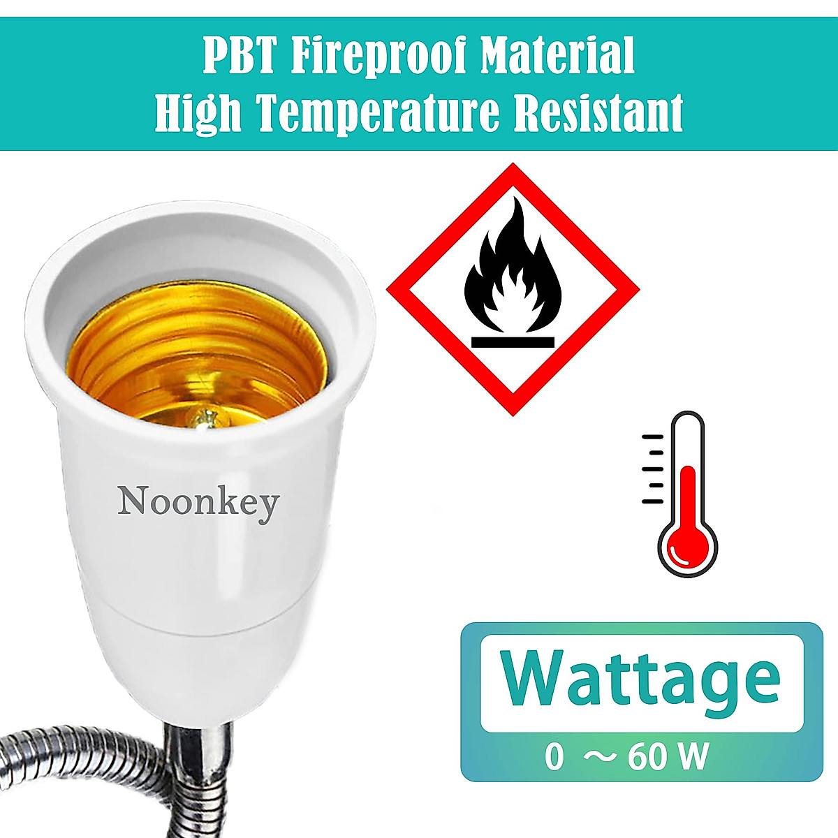 Noonkey 2K Home Security Camera & 7.5 Inch Socket Extender