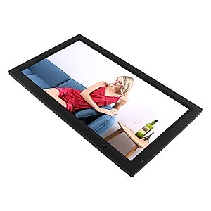 Electronic Photo Album, 24 Inch Multifunctional Black Screen Digital Photo Frame for Home (US Plug)
